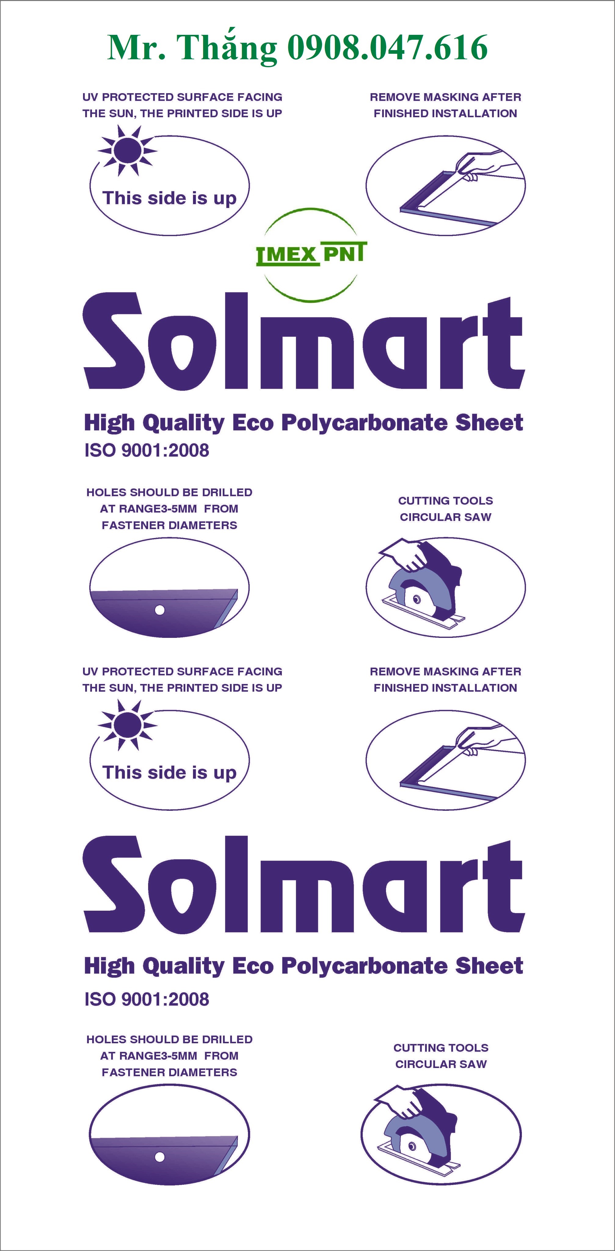 Tấm lợp lấy sáng Polycarbonate Solmart